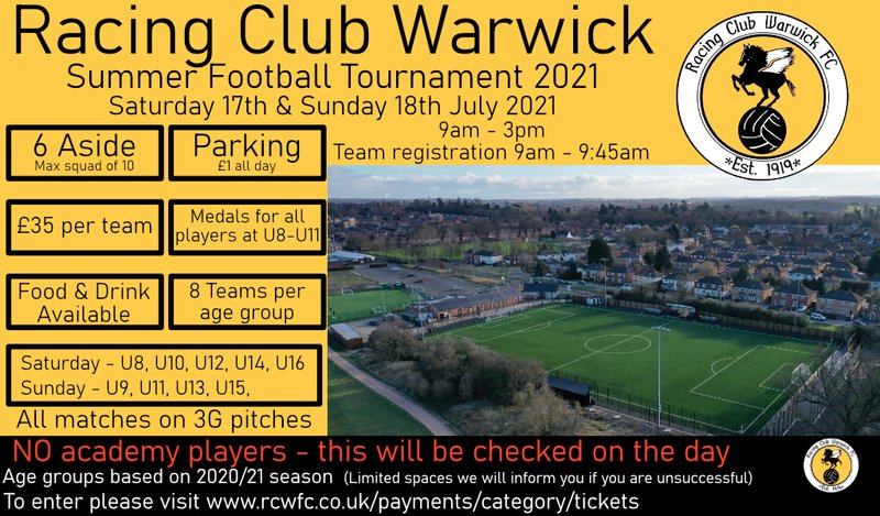 Racing Club Warwick Summer Tournament 2021 | Under 16 | Saturday 17th ...